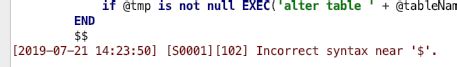 Dbmigration Adding Delimiter For Microsoft SQL Server Procedures