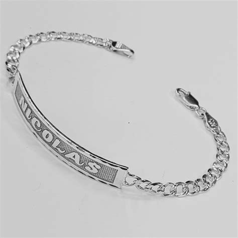 Sterling Id Bracelet Etsy