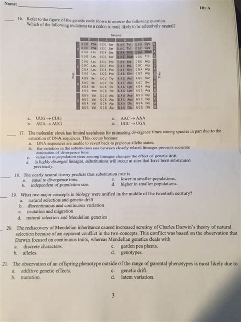Solved Name Id A 16 Refer To The Figure Of The Genetic