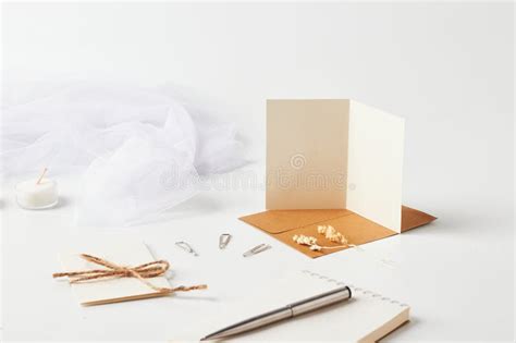 Crafting A Personalized Greeting Card With Tools And Materials On A