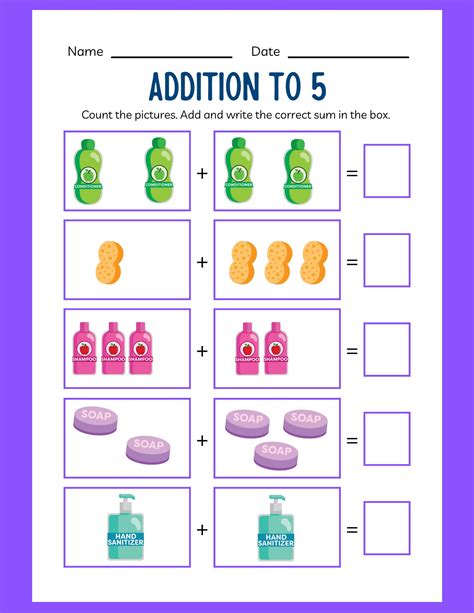 Kindergarten Addition Workbook Digital File Pdf Printable Math