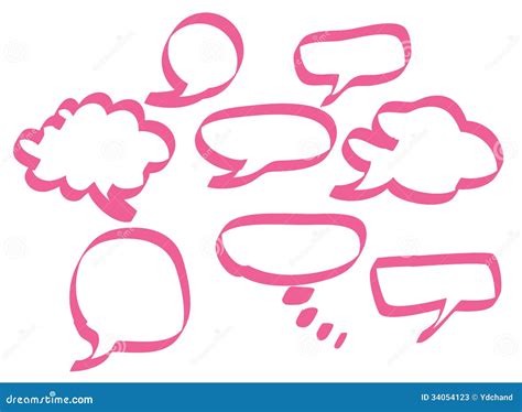 Pink Speech Bubbles Stock Vector Illustration Of Cloud 34054123