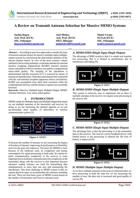 a review on transmit antenna selection for massive mimo systems pdf