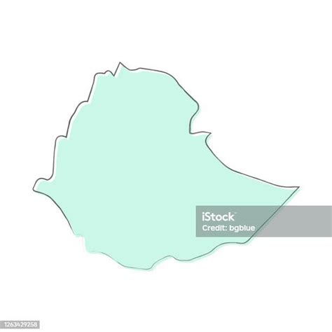 흰색 배경에 그려진 에티오피아지도 손 트렌디 한 디자인 0명에 대한 스톡 벡터 아트 및 기타 이미지 0명 검은색 공란