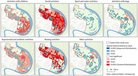 example of results from a spatial autocorrelation analysis between