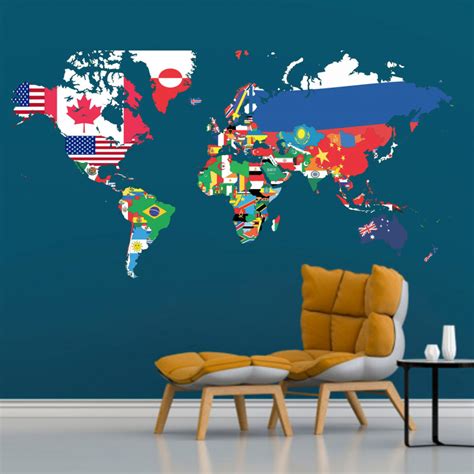 Mapa Do Mundo Bandeiras