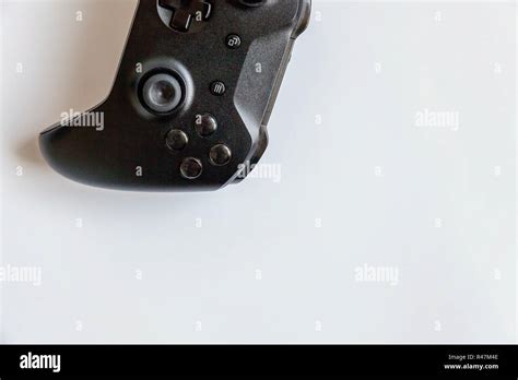 Black Joystick Gamepad Game Console Isolated On White Background Computer Gaming Technology