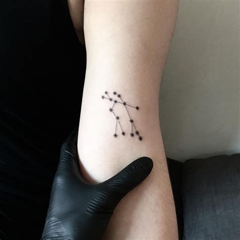 Taurus Constellation Tattoo With Flowers