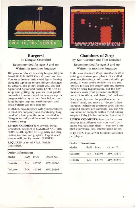 Atari 400 800 Xl Xe Catalog Apx 1983 English