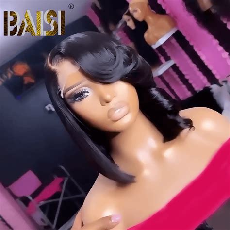 Baisi Sexy Side Part Short Wig With Wavy Baisi Hair