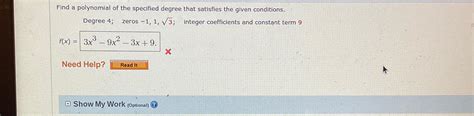 find a polynomial of the specified degree that