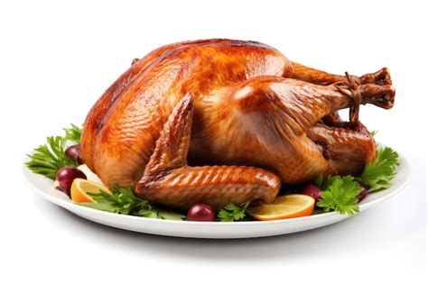 Un Delicioso Pavo Al Horno Para El Día De Acción De Gracias Sobre Fondo