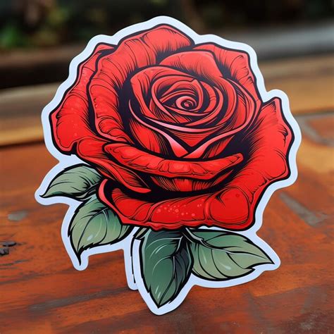 Premium Ai Image Photo Of A Rose Flower Sticker Generative Ai