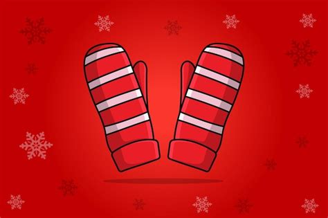 Illustration De Licône Vectorielle Des Gants Rouges Vecteur Premium