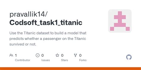 GitHub Pravallik Codsoft Task Titanic Use The Titanic Dataset To Build A Model That