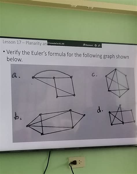 solved lesson 17 planarity an 20 verify the euler s formula for