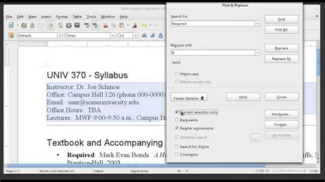libreoffice find and apply formatting using regular expressions youtube