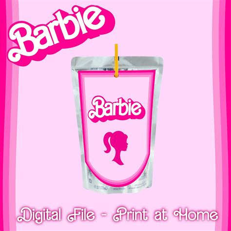 Barbie Capri Sun Party Favor Digital File Etsy