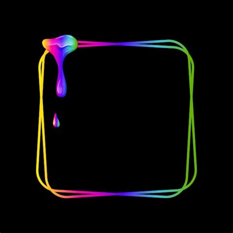 Premium Vector Square Frame With A Flowing Rainbow Slime Dripping