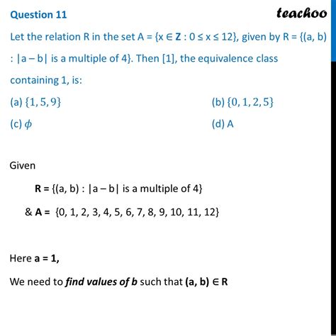 Ques MCQ Let Relation R In Set A X Z X Given