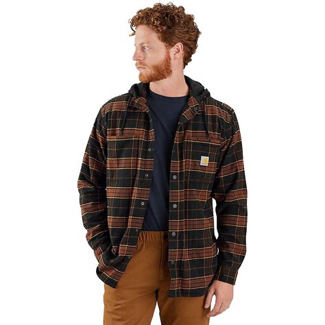 Carhartt RuggedFlex Relaxed Flannel Hooded Shirt Jacket Men S Clothing