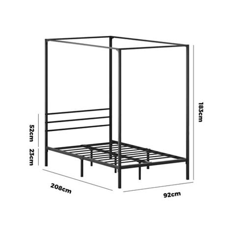 Oikiture Metal Canopy Bed Frame Single Size Platform Bunnings Australia