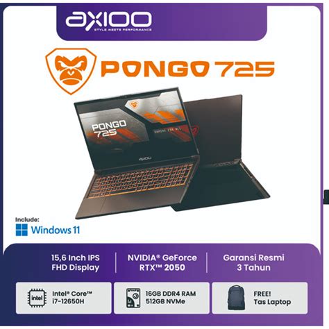 Jual Axioo Pongo 725 Intel Core I7 12650h Ram 16gb Ssd 512gb Rtx 2050