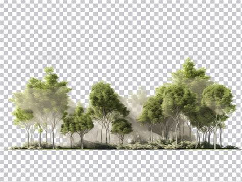 Árboles y arbustos verdes en verano png Archivo PSD Premium