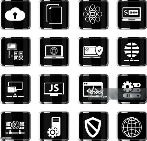 伺服器圖示集向量圖形及更多交流圖片 交流 保安 圖標集 Istock