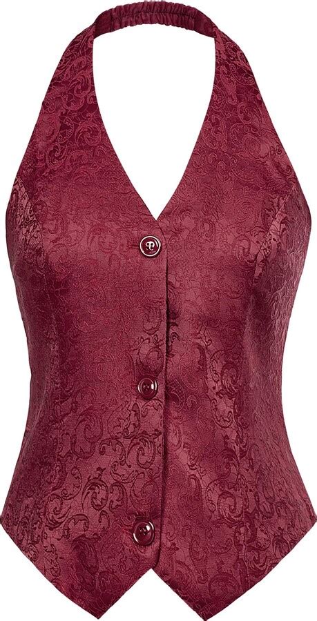 Belle Poque Women Halter Neck Waistcoat Sleeveless Single Breasted