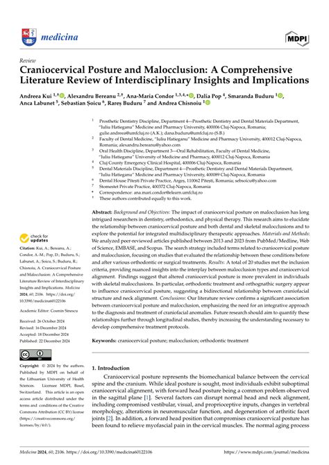Pdf Craniocervical Posture And Malocclusion A Comprehensive Literature Review Of