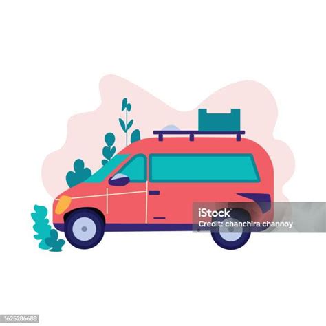 일상에서 자동차 캠핑을 하는 사람들 야외 여름 활동적인 레저를 위한 여행용 자동차 캠핑은 고립되어 있고 벡터 플랫 일러스트레이션입니다 개념에 대한 스톡 벡터 아트 및 기타