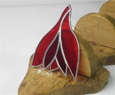 Fuchsia Flower Stained Glass Suncatcher Red Fuchsia Flower Etsy