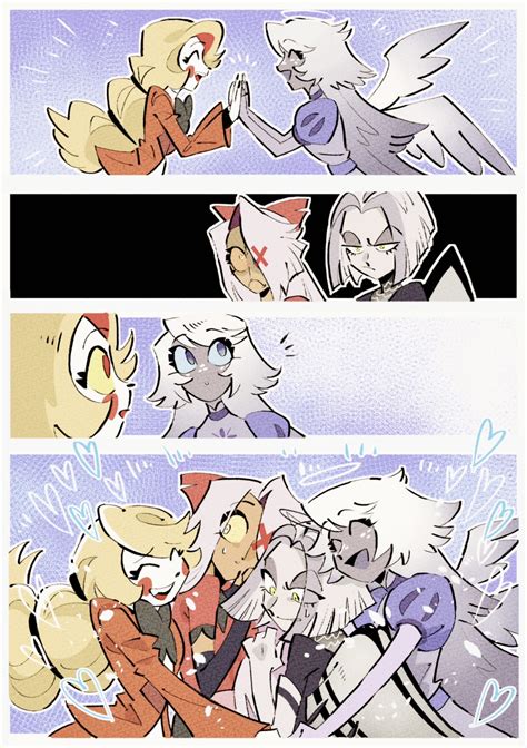 Charlie Morningstar Vaggie Lute And Emily Hazbin Hotel Drawn By Yasutak Danbooru