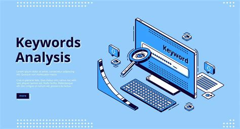 Keyword Analysis Seo Tool Isometric Landing Page 24592382 Vector Art At