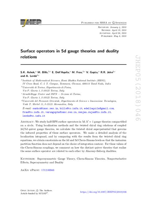 Pdf Surface Operators In 5d Gauge Theories And Duality Relations
