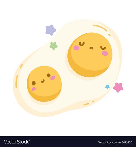 Kawaii Fried Eggs Royalty Free Vector Image Vectorstock