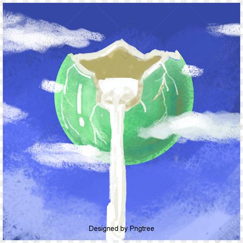 푸른 하늘 흰 구름 일러스트 배경 덤프 코코넛 우유 재료 디자인 바닷가 초록 Png 일러스트 무료 다운로드 Lovepik