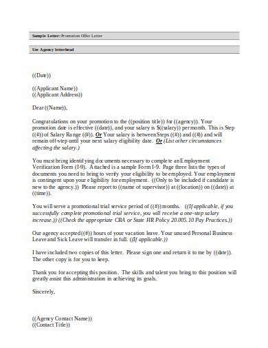 Free 9 Promotion Letter Samples In Pdf Ms Word