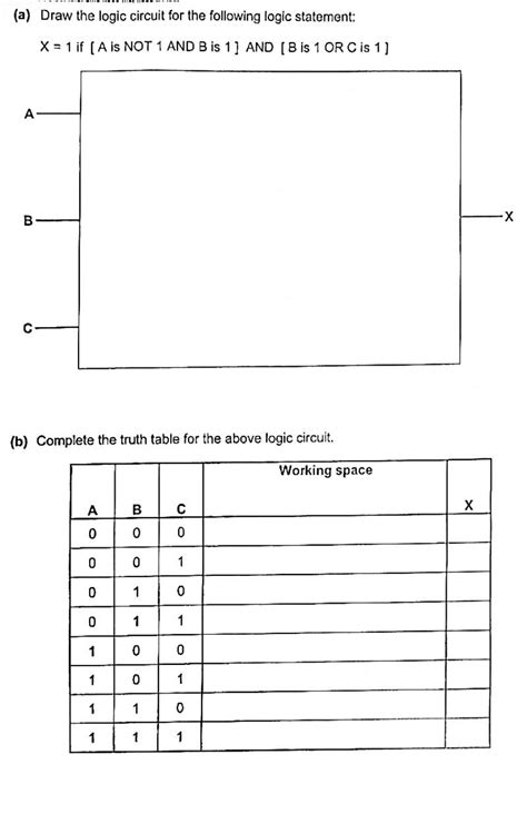 solved a draw the logic circuit for the following logic