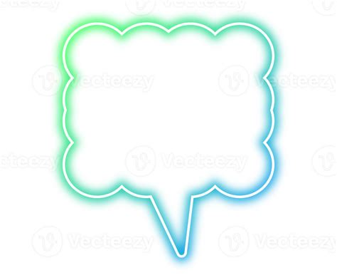 Neon Chat Bubble Png Glowing Speech Bubble On Transparent Background 31130352 PNG