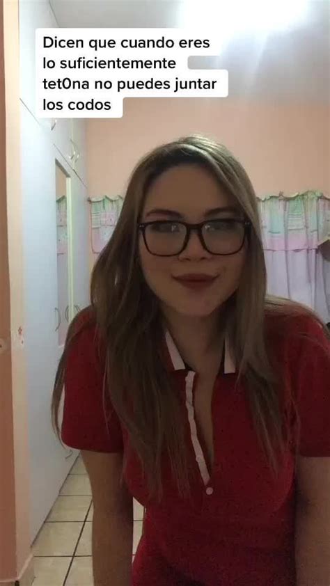 Tiktok User Pamelachosco Squeezing Her Mostly Covered Clothed Boobs