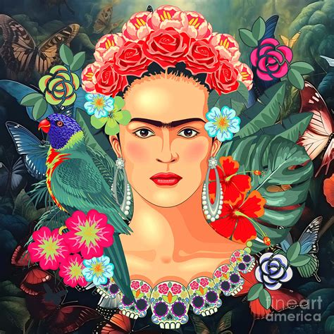 Frida Kahlo Magdalena Carmen Digital Art By Mark Ashkenazi Pixels