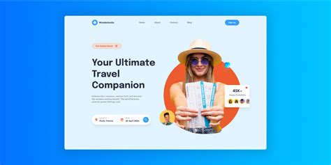 wanderlustia figma travel header ui design figma