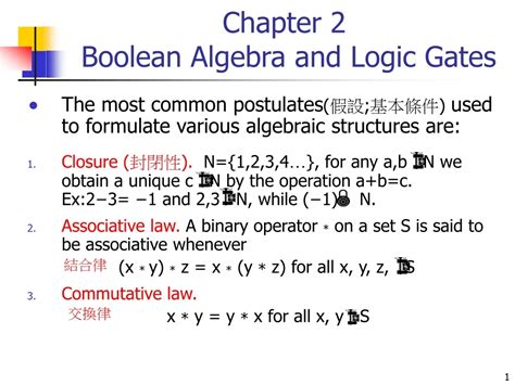 Ppt Chapter Boolean Algebra And Logic Gates Powerpoint Presentation Id