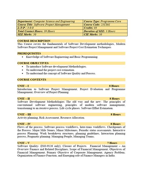 spm syllabus download free pdf software development process