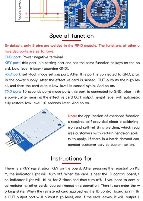 Id Card Learning Module Rfid Reading Card 5v 12v Io Port Output 125k