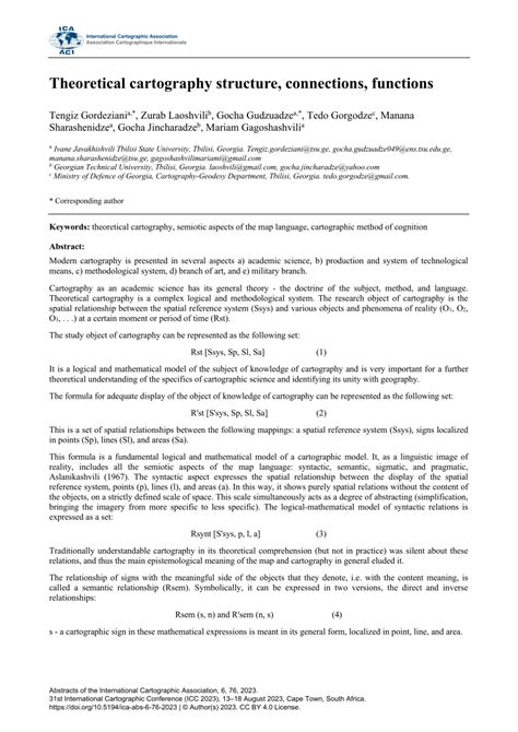 Pdf Theoretical Cartography Structure Connections Functions