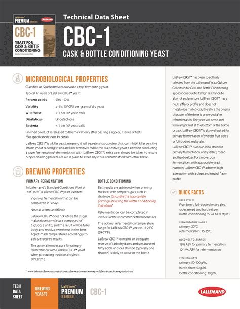 LalBrew CBC 1 Cask Bottle Conditioning Yeast Lallemand Tom S