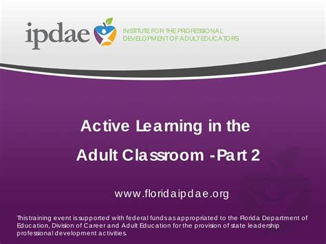 Pdf Active Learning In The Adult Classroom Part 2 · Active Learning